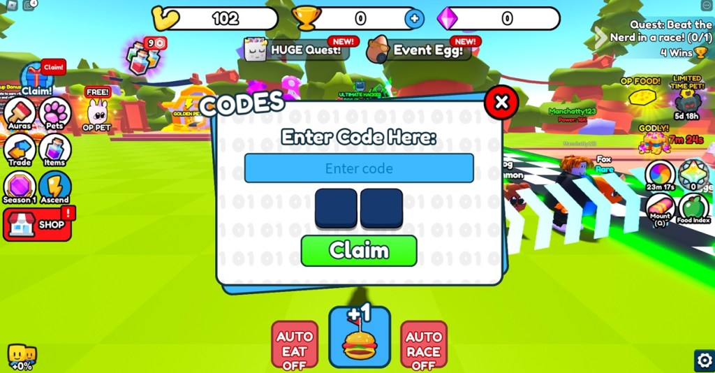 Roblox Fat Race Codes (December 2025) | Beebom