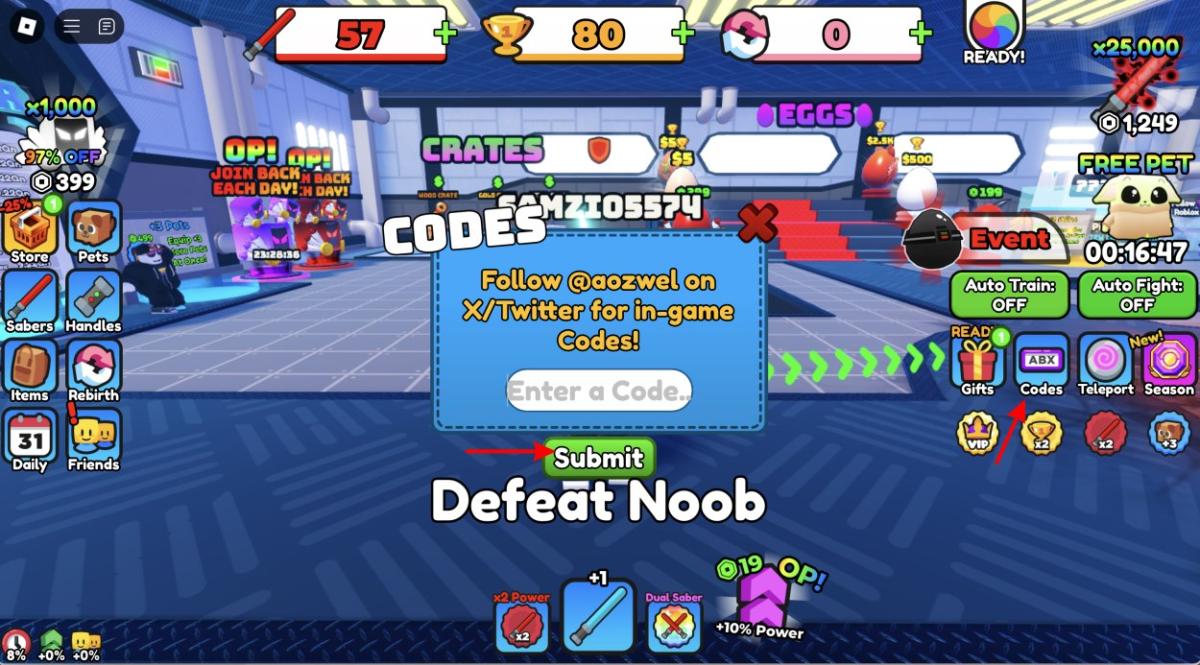 Saber Battle Simulator Codes (October 2025) | Beebom