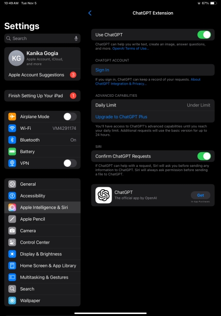iOS 18.2 Will Allow You to Upgrade to ChatGPT Plus Right From the Settings App | Beebom