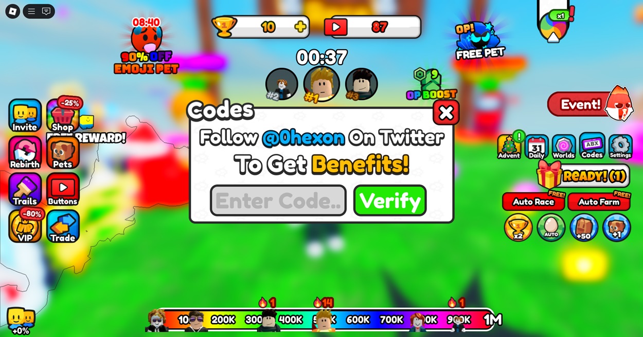 YouTube Race Simulator Codes (October 2025) | Beebom