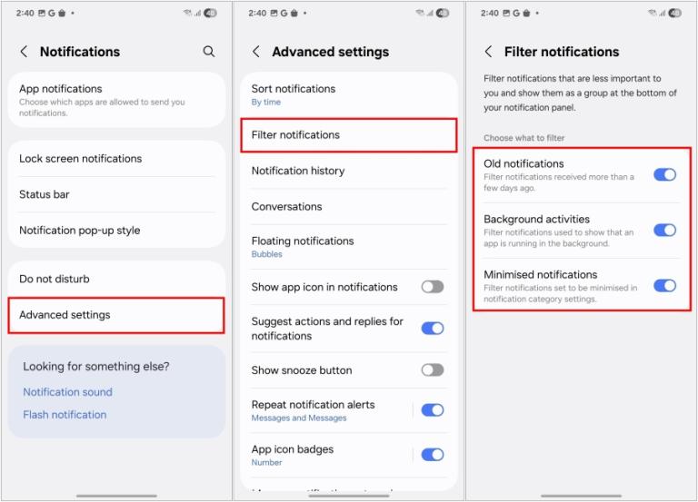 How to Filter Notifications in One UI 7 on a Samsung Phone | Beebom