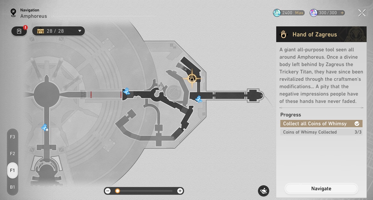 HSR 3.0 Hand of Zagreus: All Coins of Whimsy Location | Beebom