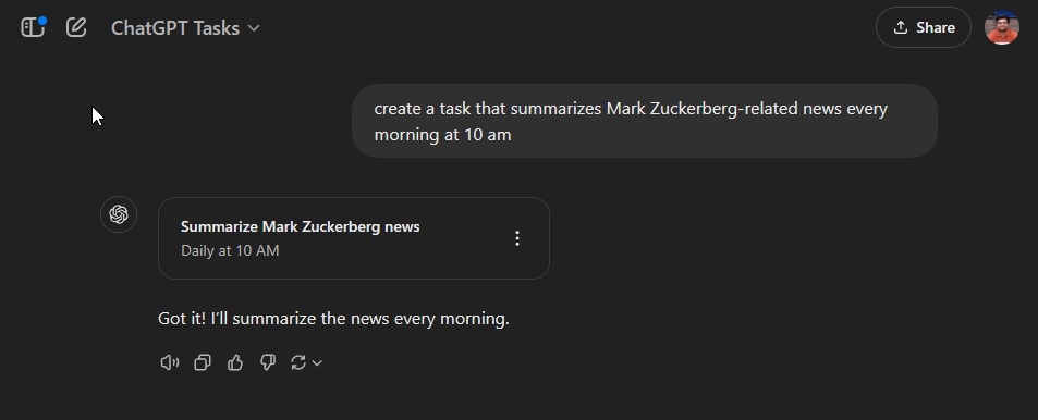 You Can Now Schedule Tasks and Set Reminders on ChatGPT | Beebom