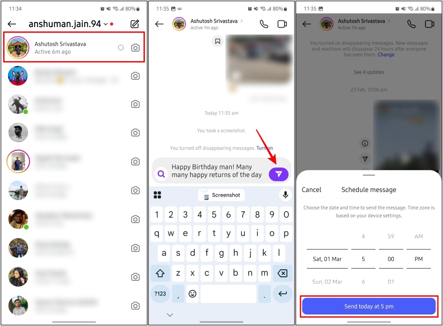 How to Schedule Messages on Instagram | Beebom