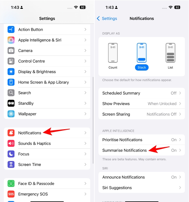 How to Turn Off Notification Summary on iPhone | Beebom