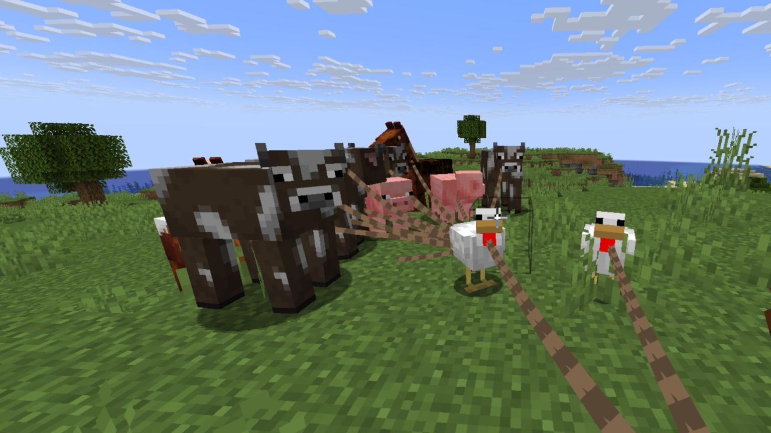 How to Leash Minecraft Mobs Together Using Lead | Beebom