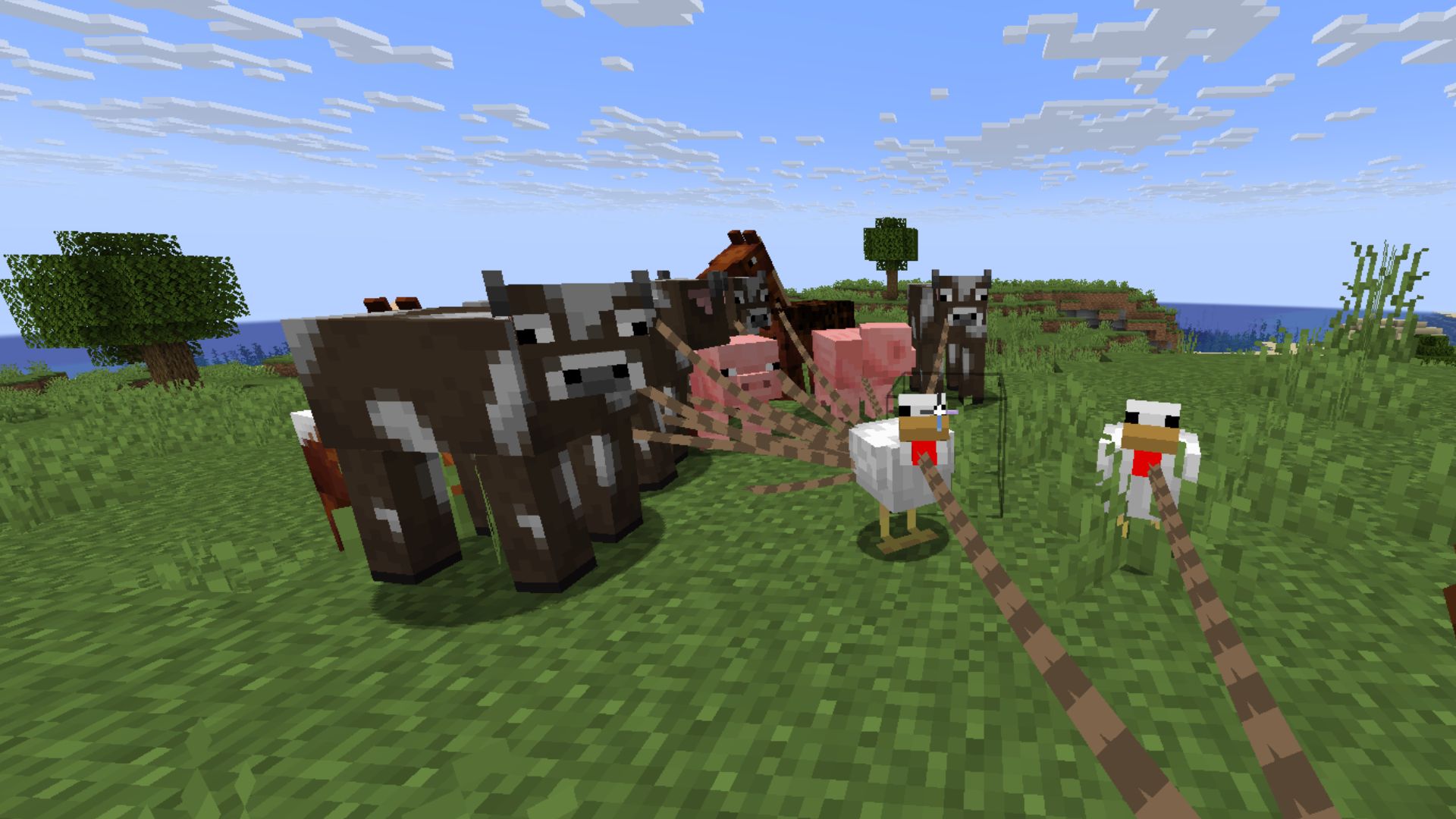 How to Leash Minecraft Mobs Together Using Lead | Beebom