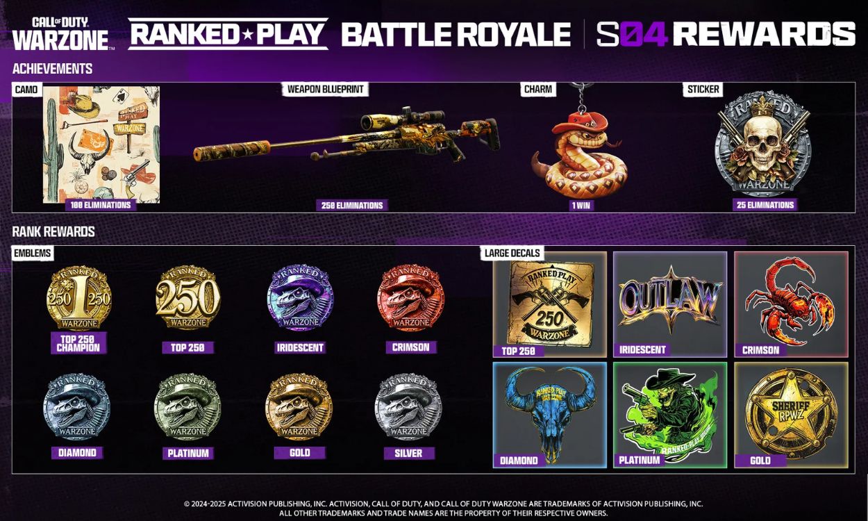 Warzone and Black Ops 6 Season 4: All Ranked Play Rewards | Beebom