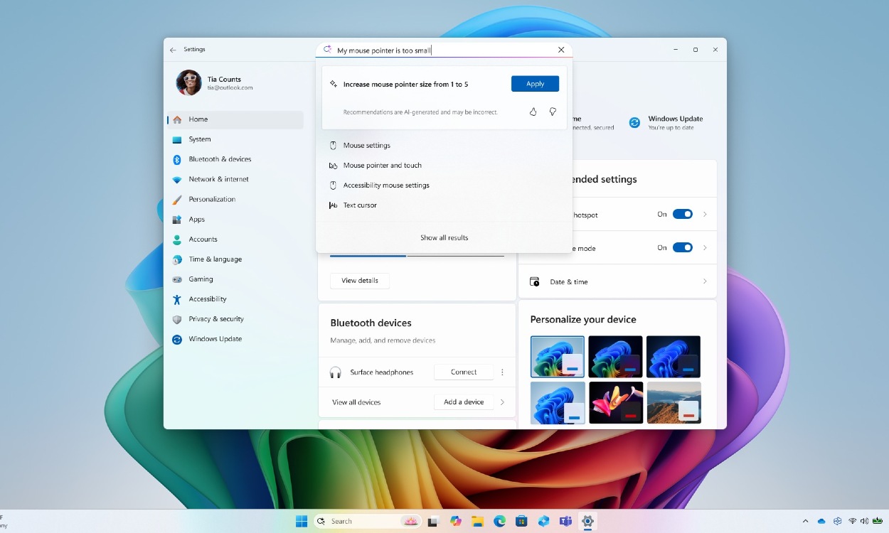 Windows 11 Settings App Gets an AI Agent, First on Copilot+ PCs | Beebom