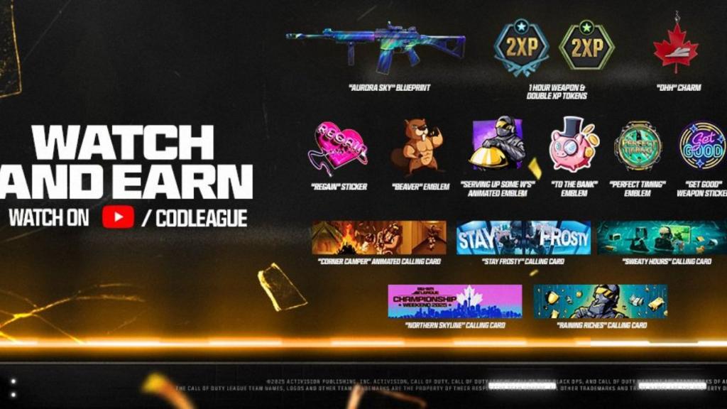 Black Ops 6 and Warzone: All CDL 2025 Viewership Rewards | Beebom