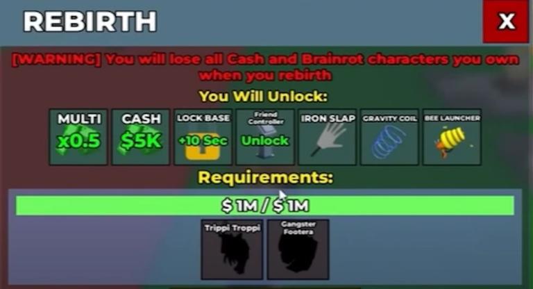 Steal a Brainrot Rebirth Guide - How to Rebirth and All Rewards | Beebom