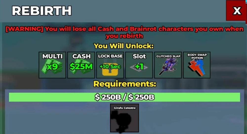 Steal a Brainrot Rebirth Guide - How to Rebirth and All Rewards | Beebom