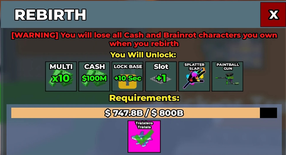 Steal a Brainrot Rebirth Guide - How to Rebirth and All Rewards | Beebom