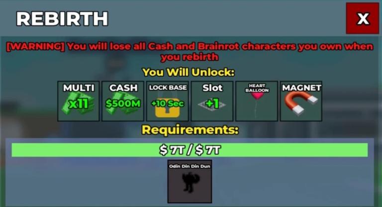 Steal a Brainrot Rebirth Guide - How to Rebirth and All Rewards | Beebom