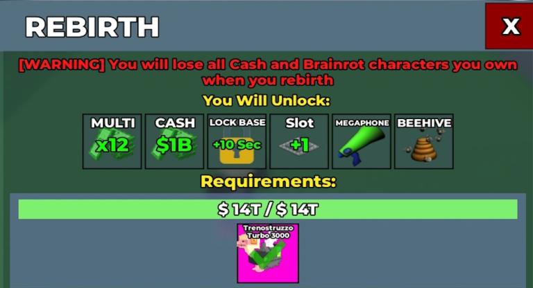 Steal a Brainrot Rebirth Guide - How to Rebirth and All Rewards | Beebom