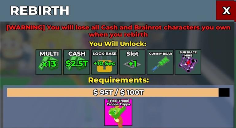 Steal a Brainrot Rebirth Guide - How to Rebirth and All Rewards | Beebom