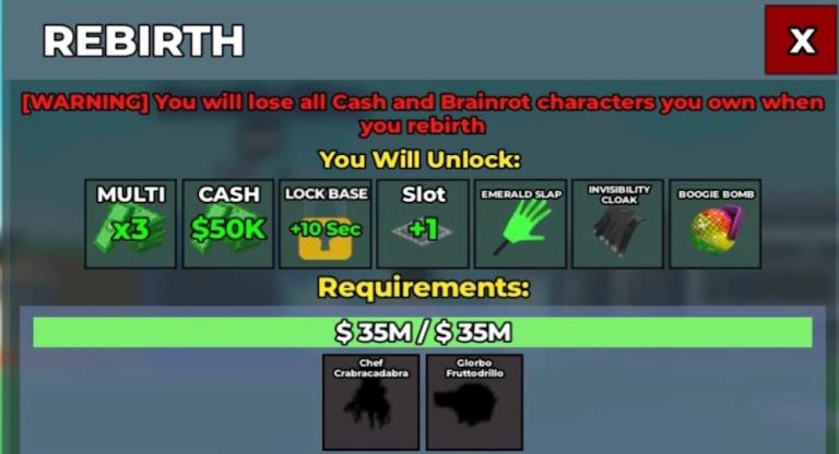 Steal a Brainrot Rebirth Guide - How to Rebirth and All Rewards | Beebom