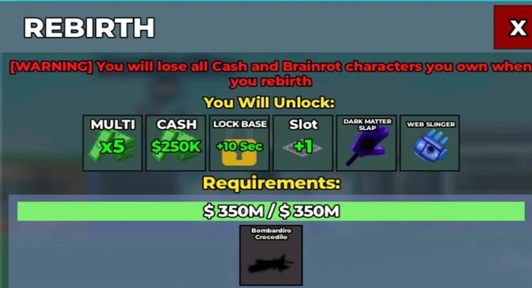 Steal a Brainrot Rebirth Guide - How to Rebirth and All Rewards | Beebom