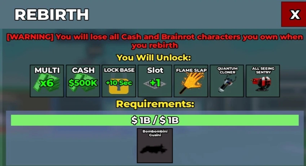 Steal a Brainrot Rebirth Guide - How to Rebirth and All Rewards | Beebom