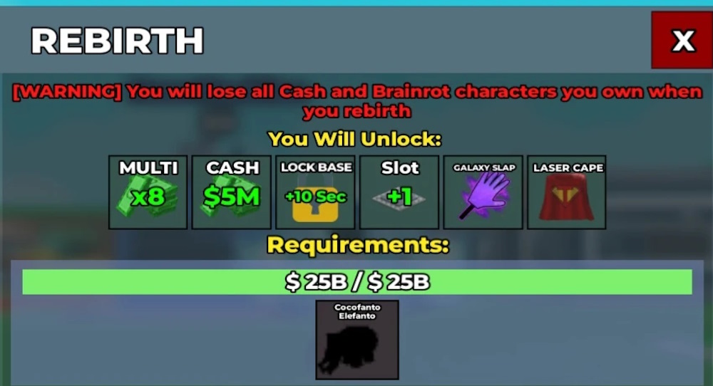 Steal a Brainrot Rebirth Guide - How to Rebirth and All Rewards | Beebom