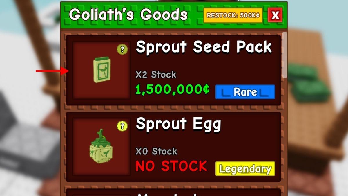All Sprout Seed Pack Plants in Grow a Garden | Beebom