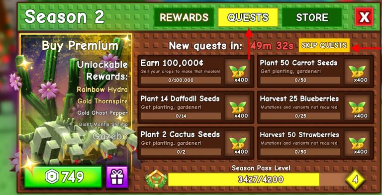 Grow a Garden Season Pass Guide − All Rewards, Quests, and Store Items | Beebom