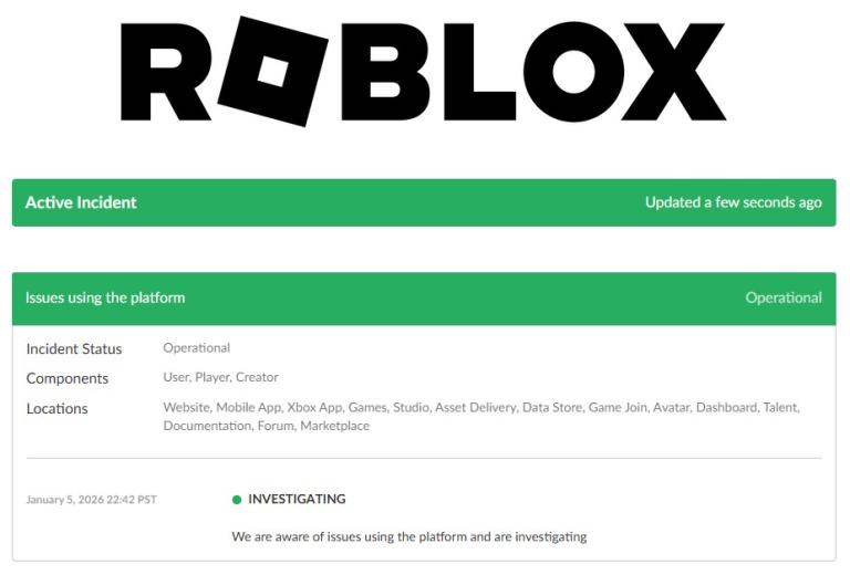 Roblox Is Down Right Now (January 5, 2026) | Beebom