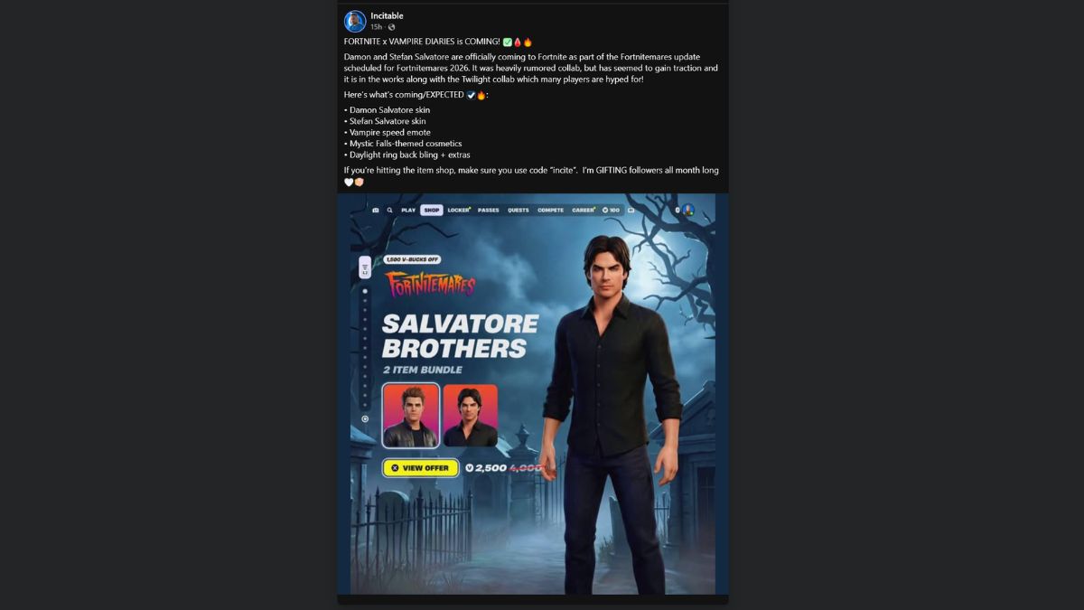 Is Vampire Diaries Coming to Fortnite? Skins and Rumors Explained | Beebom