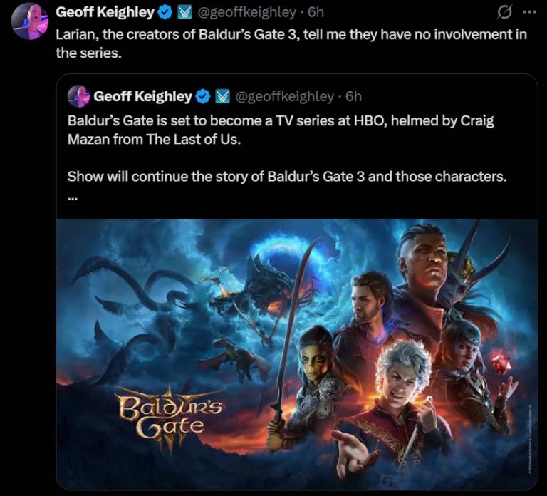 Another GOTY Heads to Hollywood as HBO Begins Work on Baldur's Gate 3 ...