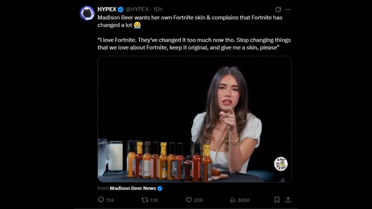 Madison Beer Fortnite Skin Could Be Coming as Singer Shares Love for ...