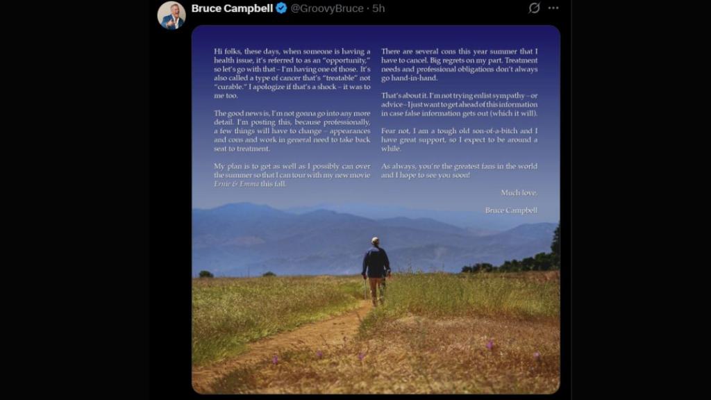 Evil Dead Star Bruce Campbell Shares He’s Battling Cancer | Beebom