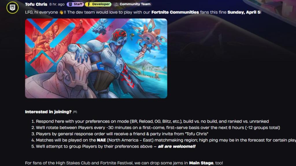 Fortnite’s New Dev Sundays Event Lets You Play Alongside Epic Devs | Beebom