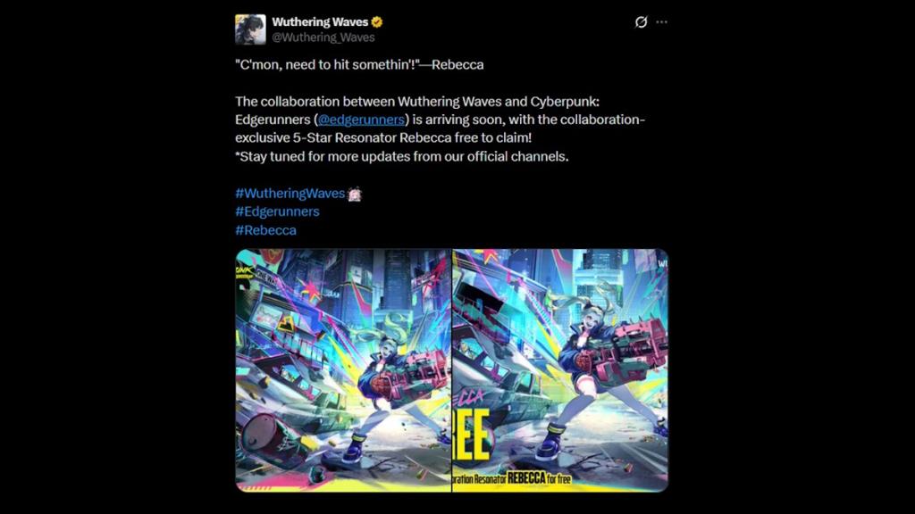 Wuthering Waves x Cyberpunk Edgerunners Collab Will Reward a Free 5 ...
